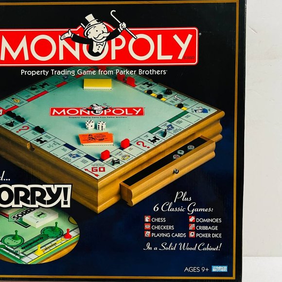 Hasbro | Games | Vintage Monopoly Sorry 6 Classic Games Solid Wooden ...